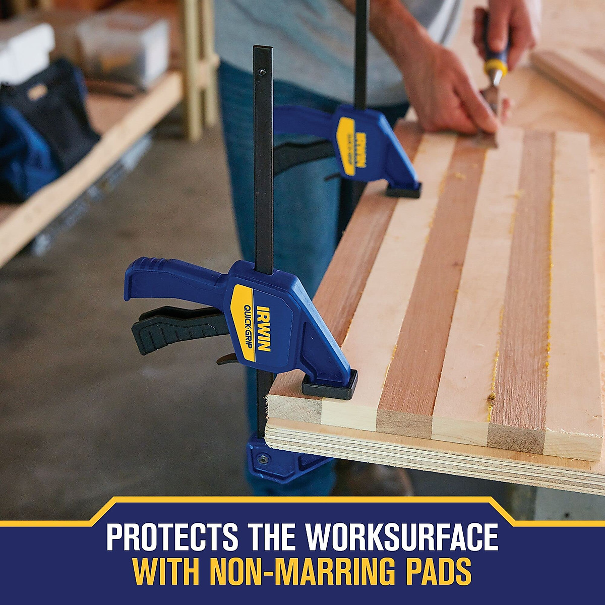 IRWIN QUICK-GRIP Bar Clamps for Woodworking, One-Handed, Mini, 6-Pack (1964749)