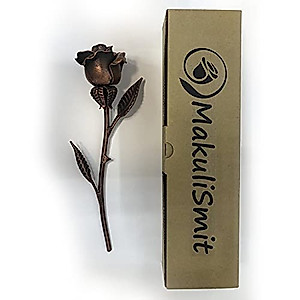 Handcrafted Metal Rose (Copper Stained) - Romantic Anniversary Flower