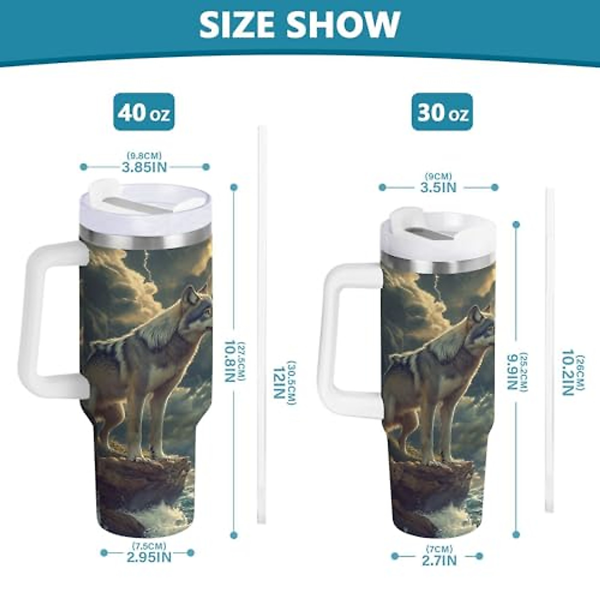 Slewiaeky Tumbler with Handle 40 oz Hawk Animal Classic America Travel Mug with Lid and Straw Stainless Steel Vacuum Insulated Water Bottle Cup for Iced Tea Coffee Cold Beverages Cup Holder Friendly