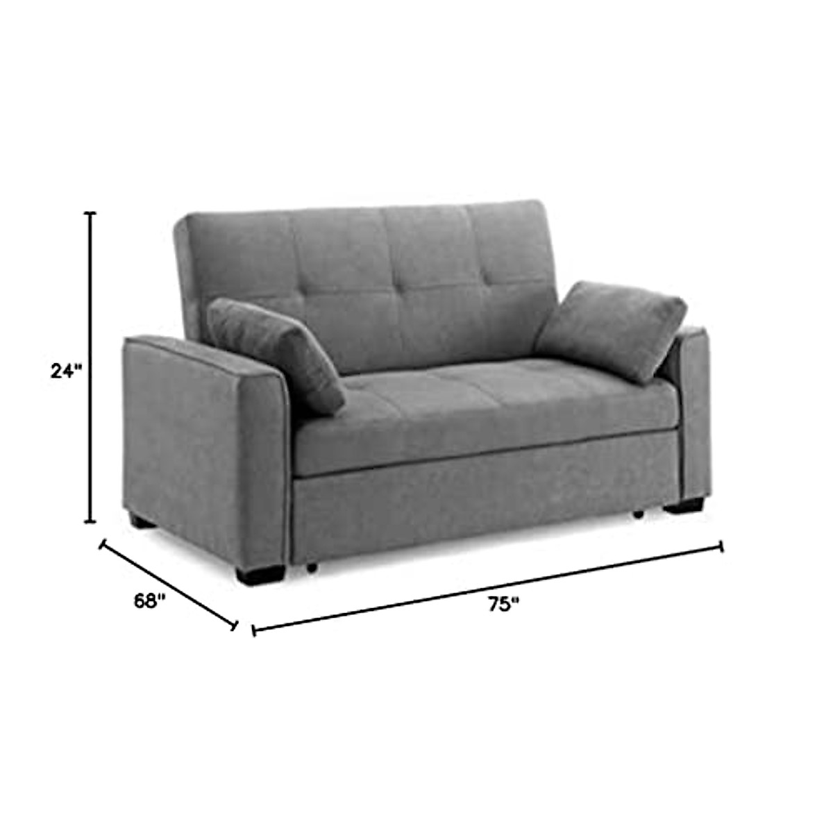 Night & Day Furniture Nantucket Full Light Grey Sofa Sleeper