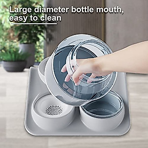 YMINA Dogs Water Dispenser Water Bowl for Dogs Automatic Cat Feeder Self Dispensing Pet Waterer Automatic Gravity Dog Cat Waterer Travel Supply Feeder and Water Dispense (1.8, Grey)