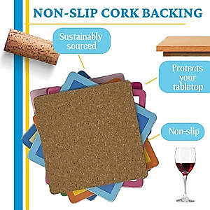 Funny Coasters | Cute Coasters | 8 Cork Coasters in Gift Box | Hostess Gifts | Funny Housewarming Gifts