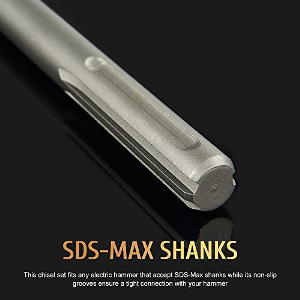 3pc 12-Inch SDS Max Chisel Set | Flat Chisel, Point Chisel, Scaling Chisel Hammer Drill Tool Set for Tile Masonry Concrete Brick Stone Work | 40Cr Steel Drill Bit Set for Max Rotary Hammers