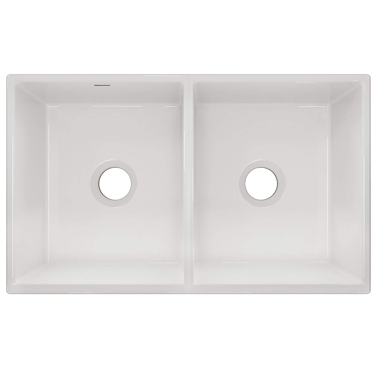 Elkay SWUF32189WH Fireclay Equal Double Bowl Farmhouse Sink, White
