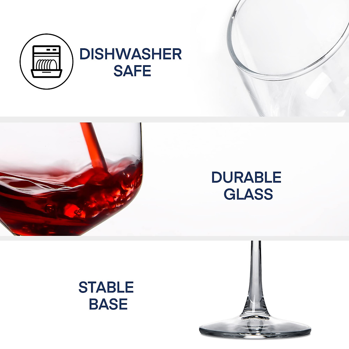 YARYOUNG Wine Glasses Set of 8, Long Stem Clear Glass 12 Ounce for Wedding Party Gift, Dishwasher Safe