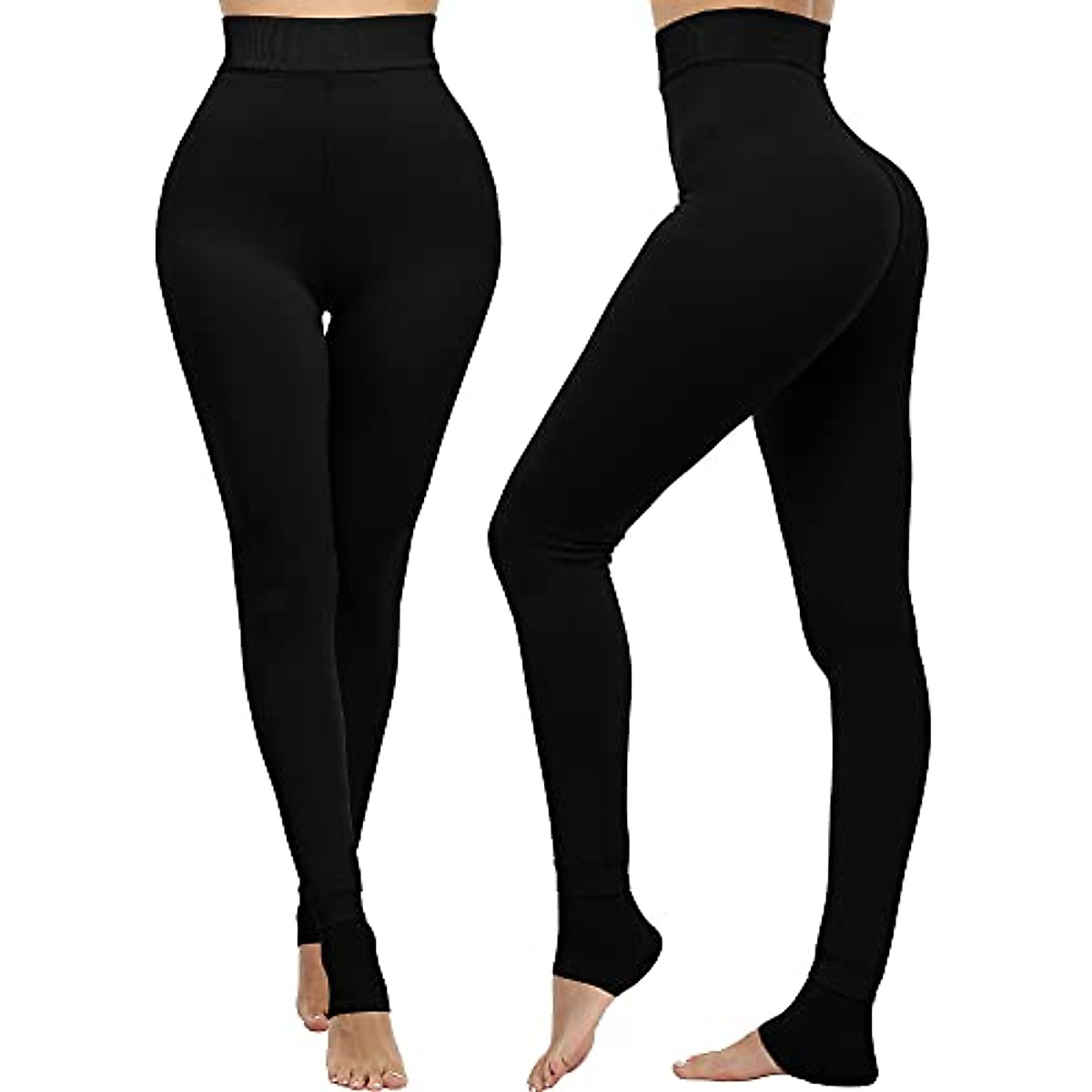 NORMOV Winter Warm Fleece Lined Leggings Women,Thick Thermal Velvet Tights (Black-XS/S)