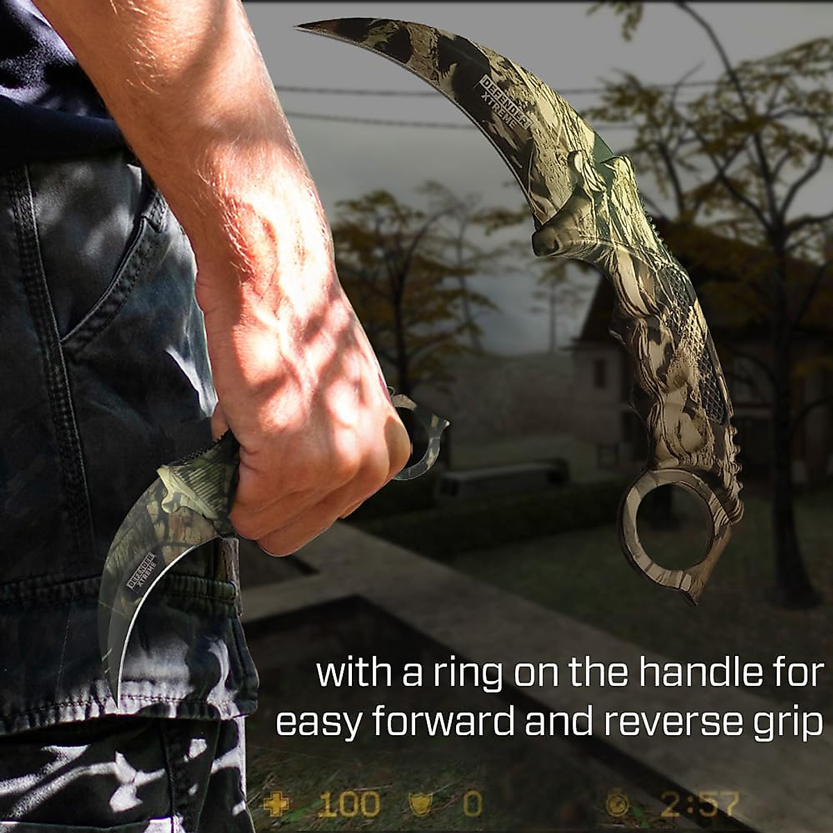 Karambit Knife - Fixed Blade Knife - Karambit Knives - CSGO Raptor Claw Knives - Best Combat Carambit for Hunting Camping Hiking EDC for Men Women Comes with Sheath - Fathers Day Dad Gift 16853