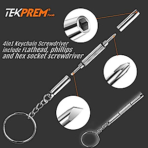 TEKPREM Magnetic Eyeglass Repair Tool Kit, Eye Glasses Repairing Screwdriver Set with Eyeglass Screws,Silicone Nose Pads,Tweezer,Small Screwdriver for Eyeglasses,Sunglasses and Nose Pads Replacement
