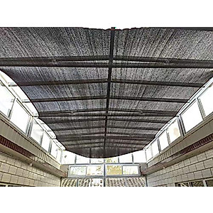 70% Sunblock Shade Cloth, Sun Mesh Tarp Taped Edge with Grommets, 6.5 ft X 10ft Black Shade Netting for Plants Greenhouse Patio Outdoor Garden Included 10pcs 5" Ball Bungee(10ftx6.5ft)