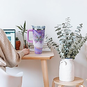 PERRIFIC 40 oz Tumbler with Handle and Straw Lid Leak Proof | You're Awesome Inspirational Mother's Day Birthday Gifts for Women Men Coworker Friends | Stainless Steel Cup Dishwasher Safe