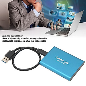 External Hard Drive, Portable Hard Drive SSD Storage Type C for PC, Desktop, Laptop, Compatible for OS X, for Windows 10 8 7 XP, for Linux(Blue 128GB)