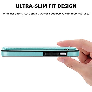 iMangoo for iPhone 12 Mini Case Wallet Credit Card Holder Slots, iPhone 12 Mini Cases for Women Embossed Mandala Flower Pattern PU Leather Double Magnet Clasp Flip Sleeve Cash Pocket Cover Mint