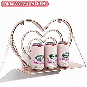 Godimerhea 12in Heart Floating Shelves for Wall, Cute Funny Heart Wall Mounted Hanging Shelf Rose Gold Unique Small Decorative Storage Racks for Bedroom, Bathroom, Living Room