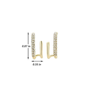 Bar Earrings Gold Bar Stud Earrings Type C Thick 14K Gold Plated Simple Hypoallergenic Jewelry Gifts For Women