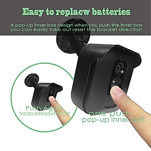 All-New Blink Camera Wall Mount Bracket, Weather Proof 360° Protective Plastic Housing Cover and Adjustable Wall Mount Bracket for Blink Indoor Outdoor Home Security Camera System Black(3Pack)