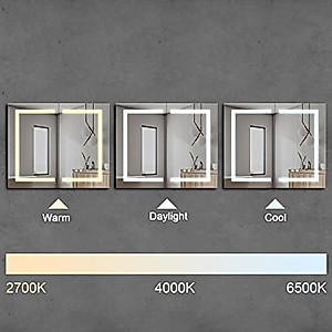 Wemin Smart Home Recessed or Surface 36x30 Inch LED Mirror Medicine Cabinet with Adjustable Color Temp, LED Lighted Medicine Cabinet w/Defogger, Light Color Dimmer(2700-6500K), Outlets & USB (36 x 30)