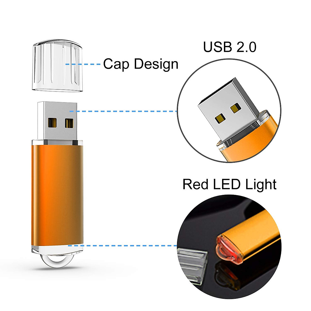 10Pcs 8GB Flash Drives, Alihelan USB 2.0 Thumb Drive Bulk Memory Stick Jump Drive Pen Drive Zip Drive for Data Storage File Sharing (10 Pack, Multicolor, 8G)