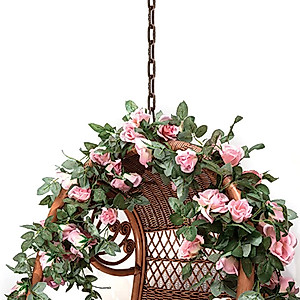 Yebazy 2PCS(16FT) Fake Rose Vine Garland Artificial Flowers Plants for Hotel Wedding Home Party Garden Craft Art Decor (Pink)…