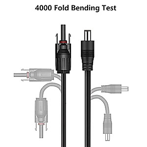 VDL Solar Panel Connector to DC 8mm&DC 5.5mm x 2.1mm Adapter Extension Cable 14AWG for Jackery Goal Zero Yeti Solar Generator Portable Power Station Solar Generator