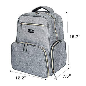 Breast Pump Backpack Diaper Bag - Multi-Function Cooler and Moistureproof Bag for Mother Baby Bottle Breast Milk Pump Mommy Outdoor Working Backpack with Insulation Pocket (Grey)