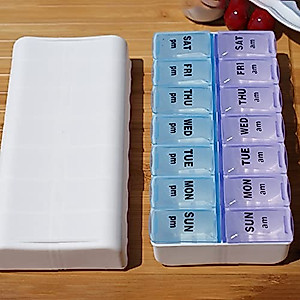 Weekly Pill Case Double Row Combined Daily Pill Box Organizer with Lid 7 Day Pill Organizer Home Supplies Organizers and Storage