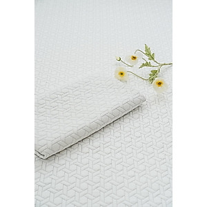 BebePio Duraron Cooling Mattress Topper Pad – Q-max 0.4 Chilling Effect Summer Blanket for Hot Sleepers & Babies – Quick Dry, Breathable, Cool Bed Throw (White, Grey), Mini