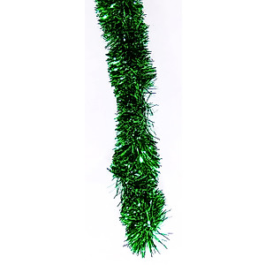Tinsel Garland 25 ft, Perfect for Memorial Day, 4th of July, Christmas, New Year's Eve Celebration, Wedding, Birthdays, Festivities, Special Events, Decorative Accents-1 Green, 25ft Long