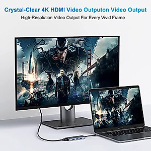 USB C Adapter for MacBook Pro/Air, MOKiN USB C Hub, Mac Dongle, 7 in 1 Multiports USB C Hub to 3 USB 3.0, 4K HDMI, SD/TF Card Reader and 100W PD Adapters for Dell HP Lenovo Surface and More