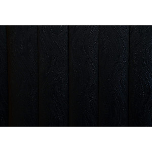 Black Frisco Textured Vinyl Vertical Blinds with 3-1/2" Embossed Vanes 78" Wide x 84" Long Cordless