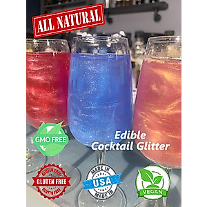 Snowy River Cocktail Sugar & Edible Glitter Pack - Naturally Colored Beverage Rimming Sugar for Cocktails, Margaritas, Drinks, 4oz Sugar & 4g Glitter (Purple)