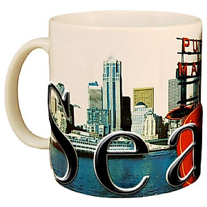 Americaware - City of Seattle Souvenir Ceramic Coffee Mug / Cup - 18oz
