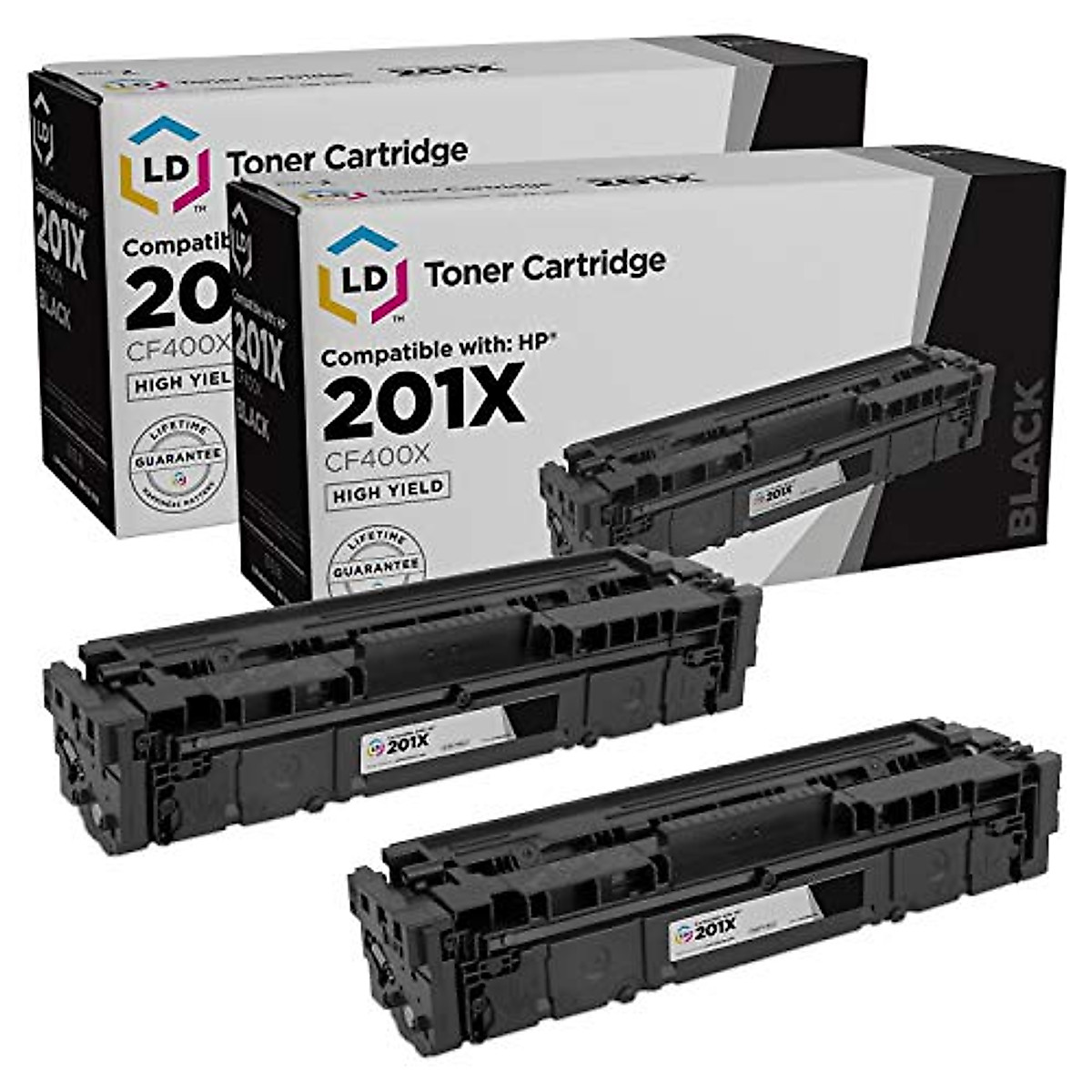 LD Products Compatible Toner Cartridge Replacement for HP 201X CF400X High Yield (Black, 2-Pack) for use in Color Laserjet: M252dw, M252n, M277c6, M277n, MFP M277dw