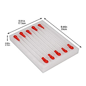 StonyLab Glass Dropper Pipettes, Thick Borosilicate Glass Dropping Pipettes 3ml Non-Graduated Liquid Transfer Pipettes with Red Rubber Caps for Laboratory Chemistry, Set of 10