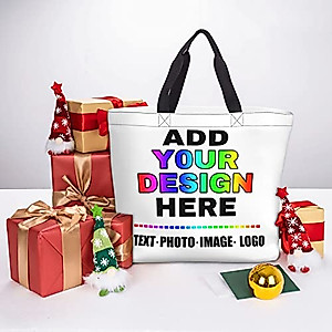 Custom Tote Bags Add Your Logo/Text/Image/Photo Personalized Tote Bags Custom Bags Personalized Bags Custom Handbag For Women Personalized Handbag