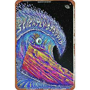 Slightly Stoopid - 2016 Emek poster Red Rocks Morrison, CO poster Tin Metal Novelty Sign Tin Metal Retro Wall Decor for Home,Street,Gate,Bars,Restaurants,Cafes,Store Pubs Sign Gift 12 X 8 INCH Metal Sign