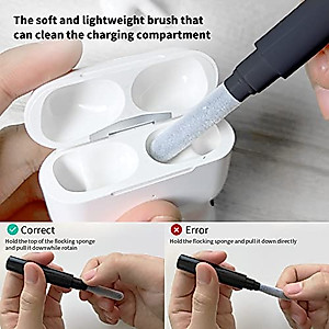 Earbuds Cleaning Kit, Multi-Function Cleaning Pen for Bluetooth Headset, Headphone Cleaner for Earbuds, Wireless Earphones Case Cleaning Tools (2 Pcs White)