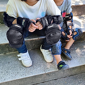 JBM Adult & Kids Knee Pads Elbow Pads and Wrist Guards for Inline Skating, Roller Skating, Skateboarding, Scootering