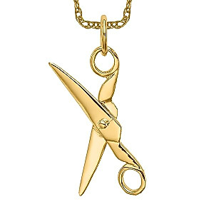 IceCarats 14K Yellow Gold Dangling Scissors Necklace Charm Pendant 26mm x 15mm Only