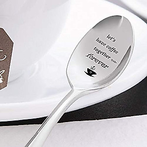 Let's Have Coffee Together Forever- Christian gifts- Engraved Spoon - Cute coffee lovers Gift for Friends Who Are Moving Away -Friendship day gift by Boston Creative company#SP_067