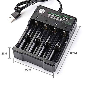 AKDSteel 3.7V 18650 Charger Li-ion Battery USB Independent Charging Portable 18350 16340 14500 Battery Charger Speedy Universal Battery Charger for Li-ion Four Slots