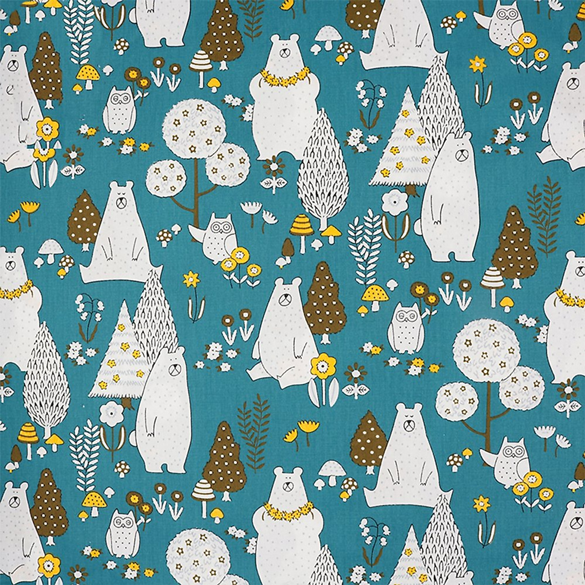 Hanjunzhao Zoo Animals Fat Quarters Fabric Bundles, Bear Fish Print Precut Sewing Quilting Fabric,18" x 22"(Multi)