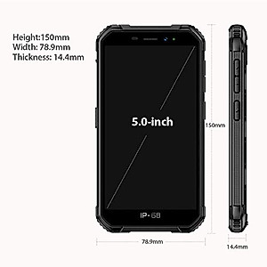 Ulefone Rugged Phones Unlocked, Armor X6 IP68/69K Dustproof Waterproof Smartphone, Global 3G Dual SIM, 5.0 inches, 8MP + 5MP, WiFi, Bluetooth, GPS, Compass, US Version (Black)
