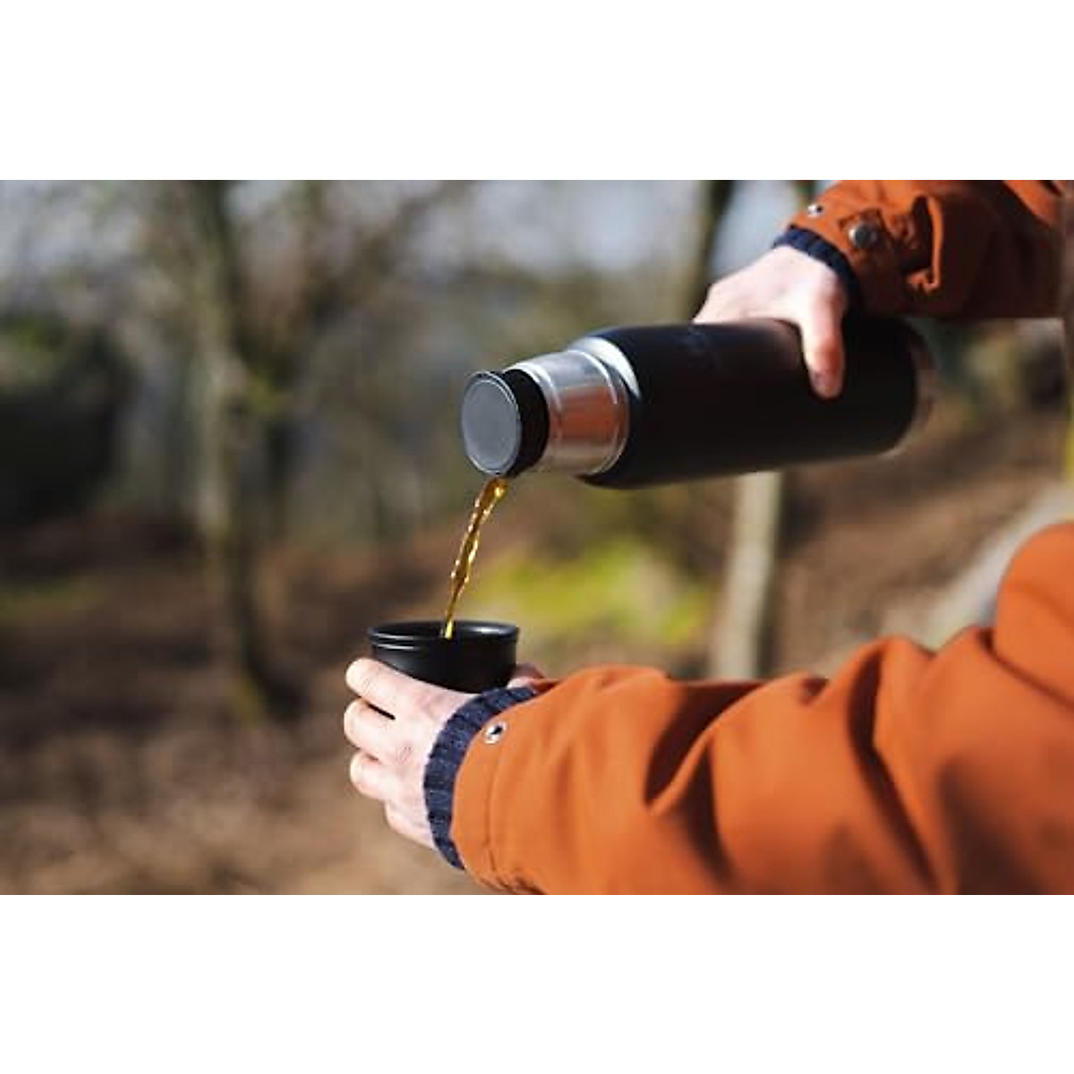 Stanley Adventure-To-Go Vacuum Bottle 25 oz | Wide Mouth with Leakproof Cup Lid | Keep Drinks Hot or Cold | Packable for Travel | Insulated Stainless Steel Thermos | BPA-Free | Chili Red