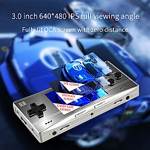 HAIHUANG RG300X Handled Game Console, Portable Game Console with 64G TF Card PreInstalled 5171 Classic Games, Retro Game Console with 3.0 in IPS Screen Perfectly Support PS1,CPS1,CPS2,CPS3,FBA, Black