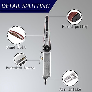 HYFN Pneumatic Belt Sander Air Powered 1.5HP 6CFM Air Tools 3/8" Handheld Belt Sander Mini Belt Sander