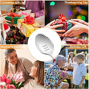Mom’s Fruit Spoon-Mom Christmas Gifts from Daughter&Son，Serrated Grapefruit Spoon Birthday Gifts for Mom，Mother's Day Mom Gift from Daughter，Christma Thanksgiving Day Mom Grapefruit Spoon Gift