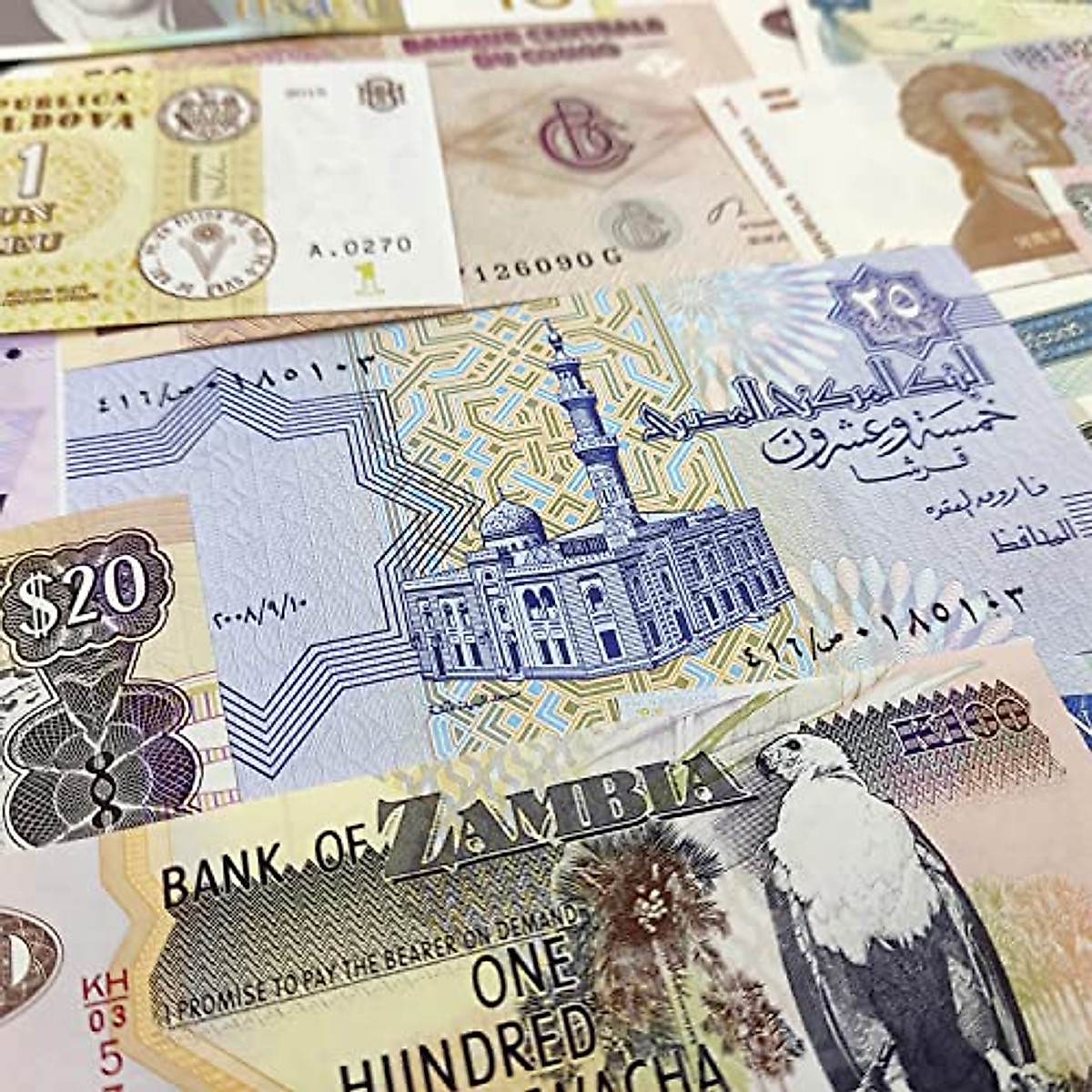 Foreign Currency - 25 World Banknotes from 25 Different Countries - Collectible Paper Currency - Old Currency Bills - Money Collection for Collectors (COA Included)