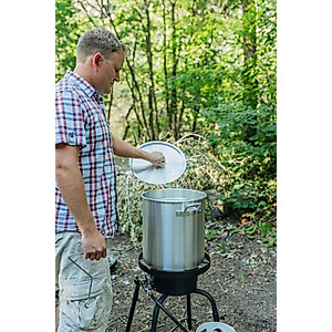 Camp Chef Aluminum Pot & Basket - Includes Lid, Basket & Removal Hook - Perfect for Boiling, Simmering & Steaming - Easy-to-Clean Cooking Pot - 32 Quart Pot