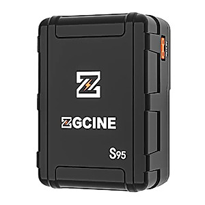ZGCINE ZG-S95 V Mount Battery, 6400mAh 14.8V V Shape Rechargeable Li-ion Battery, PD Fast Charging for Sony/Photo/Studio/LED Video Light V Lock Battery