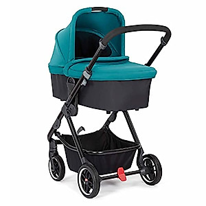 Diono Excurze Carrycot for Newborn Baby, Stroller Bassinet for Baby, Breathable Mattress for Comfortable Sleeping, Suitable from Birth, Blue Turquoise